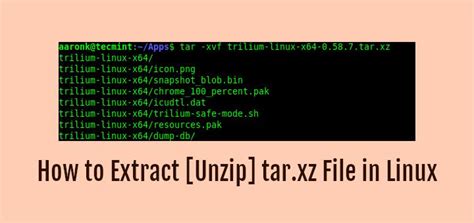 how to list and extract tar xz file in linux