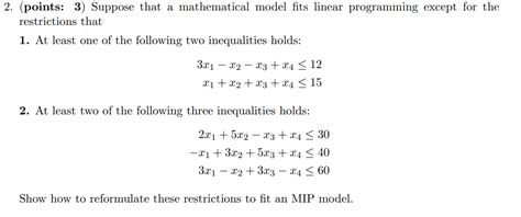 2 Points 3 Suppose That A Mathematical Model Fits