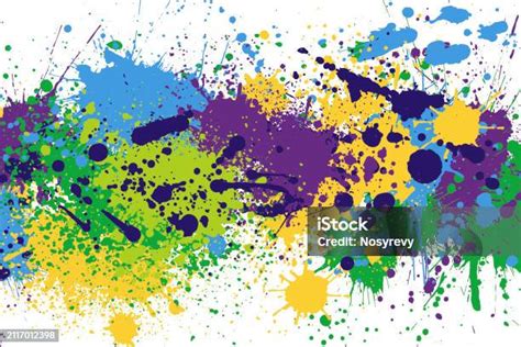 밝고 화려한 스플래시 얼룩이 있는 아름다운 배너입니다 텍스트의 배경입니다 벡터 일러스트 레이 션 페인트에 대한 스톡 벡터 아트