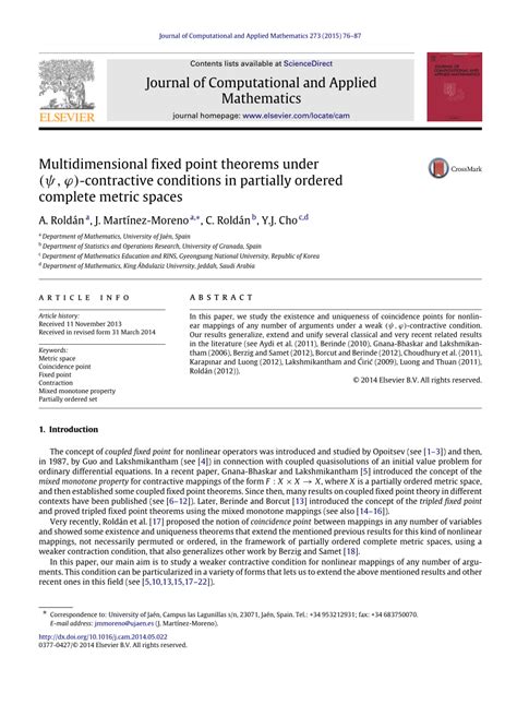 pdf multidimensional fixed point theorems under ψ ϕ contractive