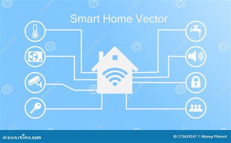 Smart Home Internet Of Things Iot Illustration With Icons Of House Icon Stock Vector