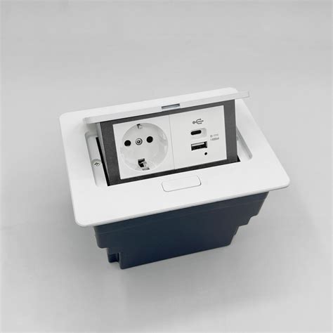 Розетка в боксе выдвижная встраиваемая в стол на 1 гнездо Shelby зарядка Usb Type C 4 2a