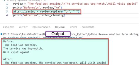 Python Remove A Newline From The String