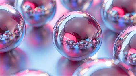 Abstract Reflections Of Metallic Spheres Premium Ai Generated Image