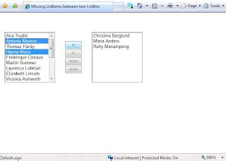Microsoft Dot Net Master Moving Listitems Between Two Listbox Server Side Approach