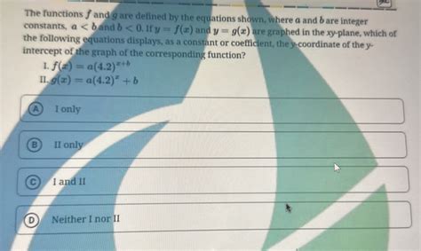Solved The Functions F And 9 Are Defined By The Equations Shown Where