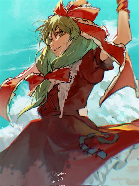 Safebooru 1girl Aihara Rina Blue Background Bow Dated Frilled Bow Frilled Ribbon Frilled Skirt