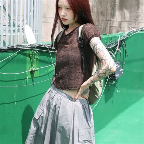 유니드론 퍼프 슬리브 레이스 티셔츠 위시버킷