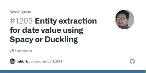 Entity Extraction For Date Value Using Spacy Or Duckling · Issue 1203 · Rasahqrasa · Github