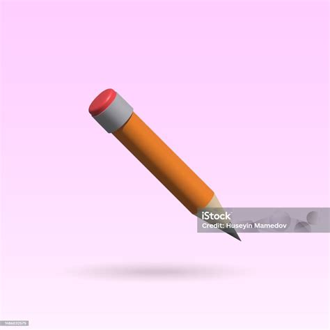 연필 격리 3d 아이콘입니다 노란 연필 3d 벡터 그림입니다 교육에 대한 스톡 벡터 아트 및 기타 이미지 교육 디자인 라벨 Istock