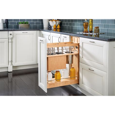 Rev A Shelf Wood Base Cabinet Knife Block Pull Out Organizer With Soft Close Reviews Wayfair