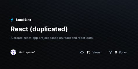 React Duplicated Stackblitz