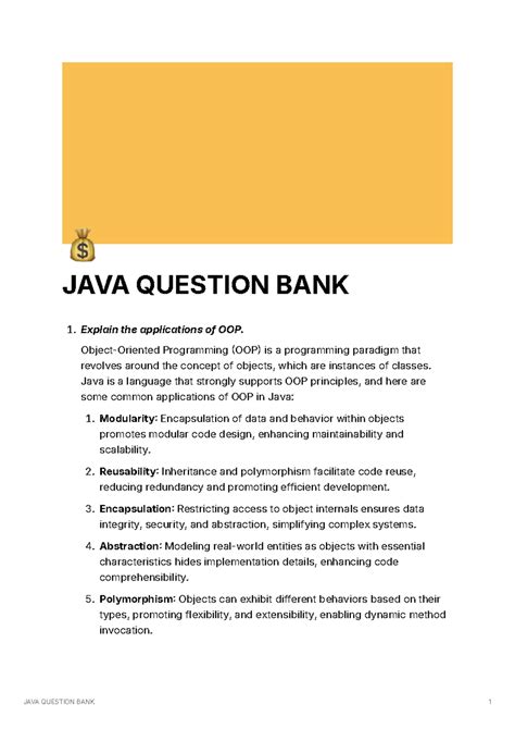 Java Question Bank Summary Bachelors Of Computer Applications 💰 Java Question Bank Explain