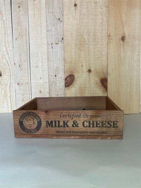 Milk And Cheese Crate Personalized Crate Custom Engraved Cheese Box