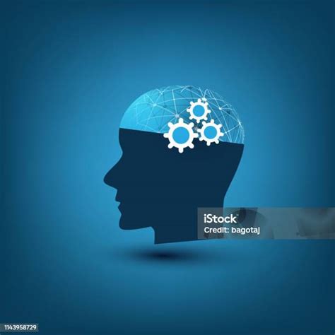 인간 머리를 가진 기계 학습 인공 지능 및 네트워크 디자인 개념 Speech Recognition에 대한 스톡 벡터 아트 및 기타 이미지 Speech