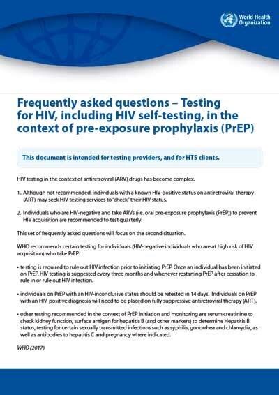 Frequently Asked Questions Testing For Hiv Including Hiv Self Testing