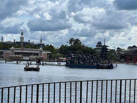 First ‘luminous Barge Arrives At World Showcase Lagoon In Epcot Disney By Mark