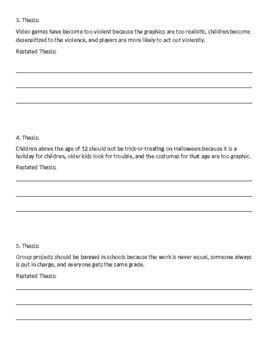 Restating Your Thesis By Maria Miller TPT