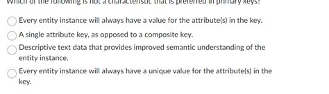 Solved Every Entity Instance Will Always Have A Value For