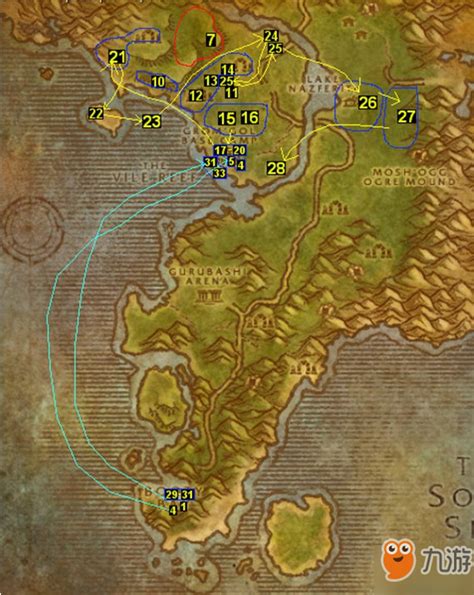 魔兽世界怀旧服部落34 35荆棘谷升级攻略 任务路线详解 魔兽世界怀旧服 九游手机游戏