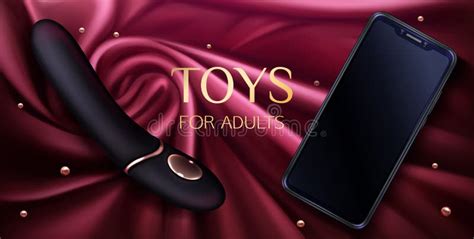 Sex Toys And Smartphone For Adults Banner Stock Vector Illustration Of Phone Background