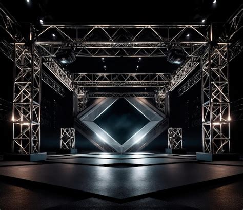 premium ai image stage style iron structure photography