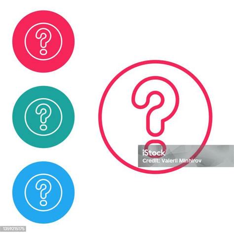 흰색 배경에 격리 된 질문 아이콘이있는 빨간색 선 음성 거품 Faq 기호 채팅 음성 거품 및 차트 원 버튼에 아이콘을 설정합니다 벡터 0명에 대한 스톡 벡터 아트 및 기타