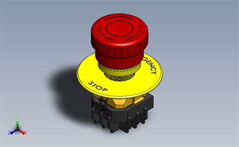 紧急制动开关 Solidworks 2018 模型图纸下载 懒石网