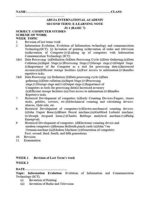 Basic 7 Computer 2nd Term E Notes 1 Pdf Computer Data Storage