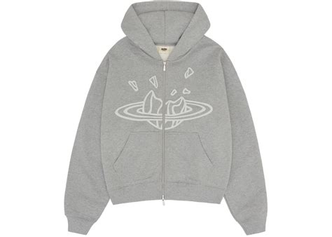 Broken Planet Zip Up Hoodie Heather Grey Mens Ss24 Us
