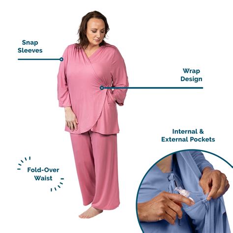 Easy Dress Pajamas With Snap Sleeves For Women Shoulder Surgery Shirt