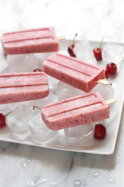 Sweet And Sour Cherry Yogurt Pops The Baker Chick