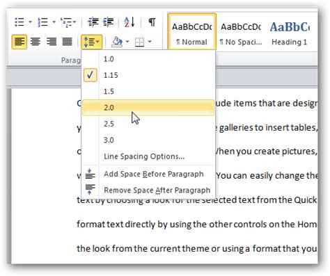 Customize The Default Line Spacing In Word