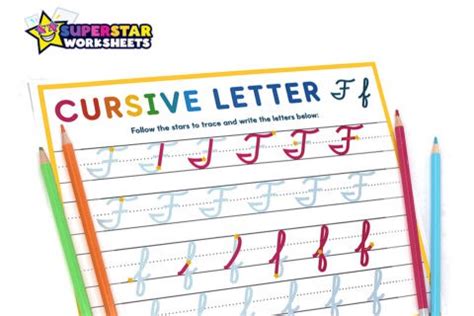 Cursive F Superstar Worksheets