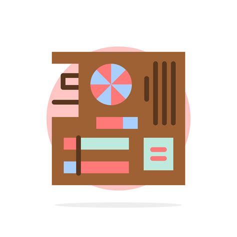 Board Computer Main Mainboard Mother Abstract Circle Background Flat Color Icon 19103492 Vector