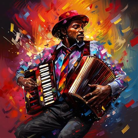 Premium Photo Dynamically Vibrant Scene With Versatile Accordion
