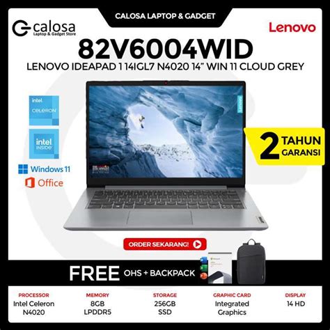 Jual Laptop Lenovo Ideapad Slim I Igl Wid Intel Celeron N Ram Gb Ssd Gb Win Ohs