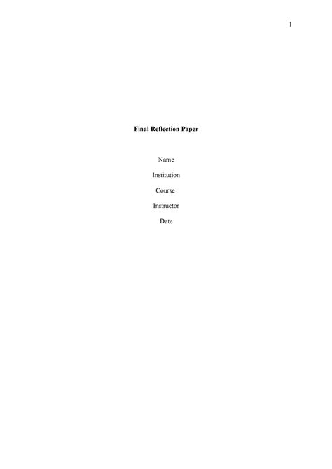 M7 Final Reflection Paper 1 Final Reflection Paper Name Institution