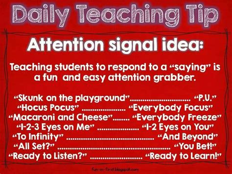 Attention Signals For Teachers