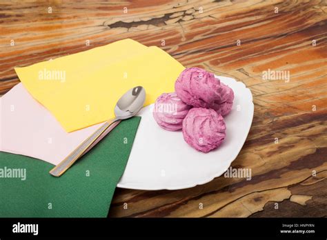 Beautiful Composition Of A Pink Zephyr On A Wooden Background Stock