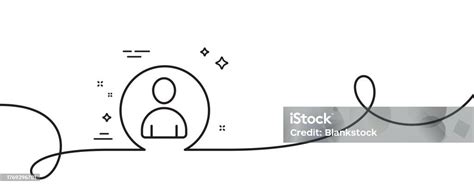User Line Icon Profile Avatar Sign Continuous Line With Curl Vector Stock Illustration