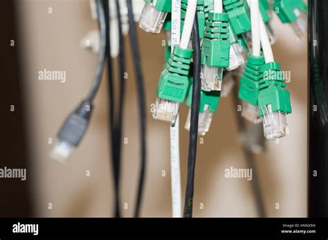Ethernet Network Switch With Ethernet Cables Stock Photo Alamy