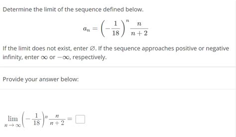 Solved Determine The Limit Of The Sequence Defined