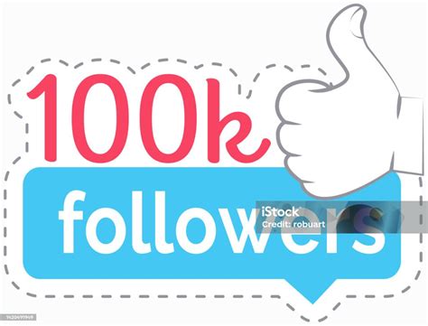 100k 추종자는 온라인 소셜 미디어 네트워크에서 많은 추종자를 축하하기위한 배너 템플릿 10000미터에 대한 스톡 벡터 아트 및 기타 이미지 10000미터 감사합니다