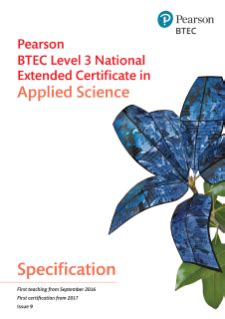 BTEC Nationals Applied Science Pearson Qualifications