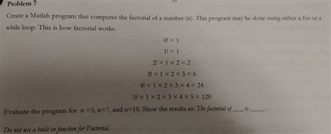 solved problem 7 create a matlab program that computes the