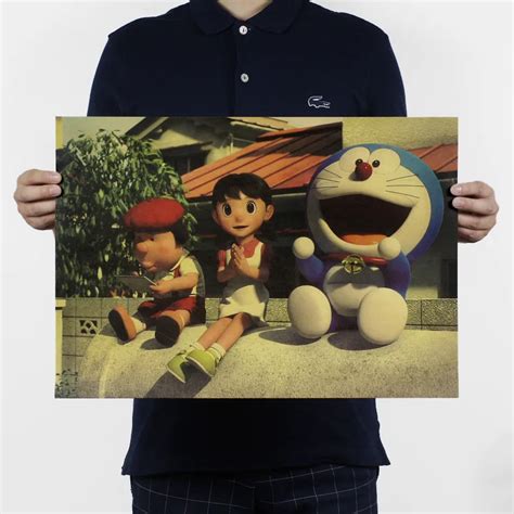 Doraemon Stand By Me E Style Classic Cartoon Movie Comic Kraft Paper Bar Poster Retro Poster