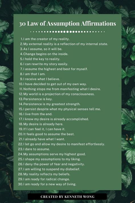 Law Of Assumption Affirmations Artofit