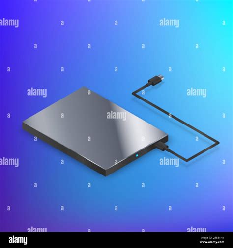 Hard Disk Drive Hdd Isometric Illustration On Blue Background Vector Stock Vector Image And Art
