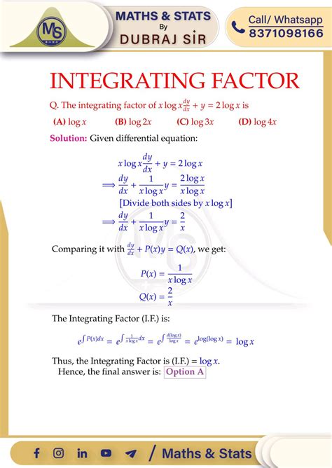 Maths And Stats On Linkedin Integrating Factor Maths And Stats On Linkedin Integrating Factor